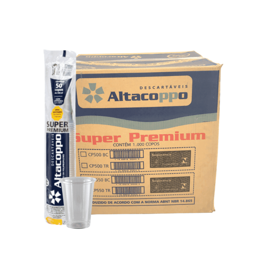 Copo Descartável Translúcido PP 550ml Altacoppo 1.000 unidades