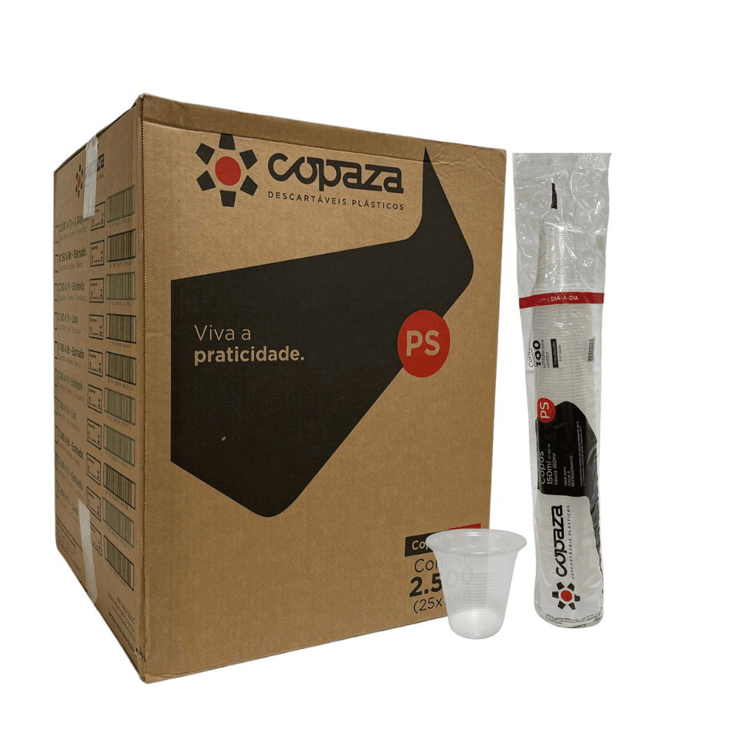 Copo de 150ml Translúcido PS ABNT 2002 Copaza com 2.500 unidades