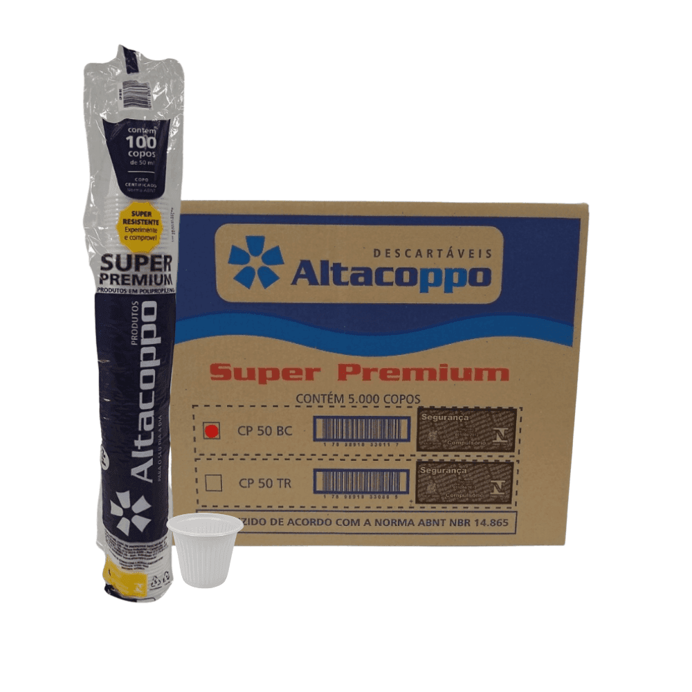 Copo Descartável Branco PP 50ml Altacoppo 500 unidades