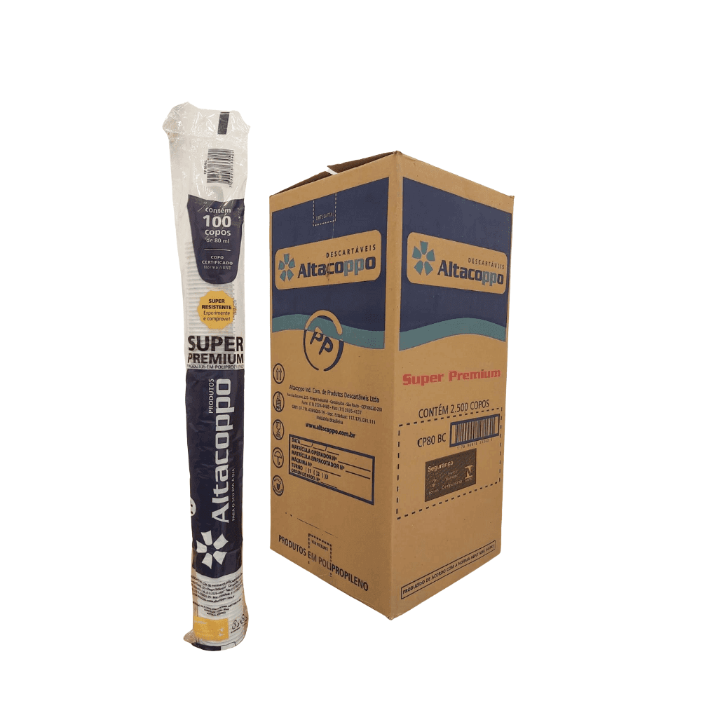 Copo Descartável 80ml Branco PP Altacoppo 2.500 unidades